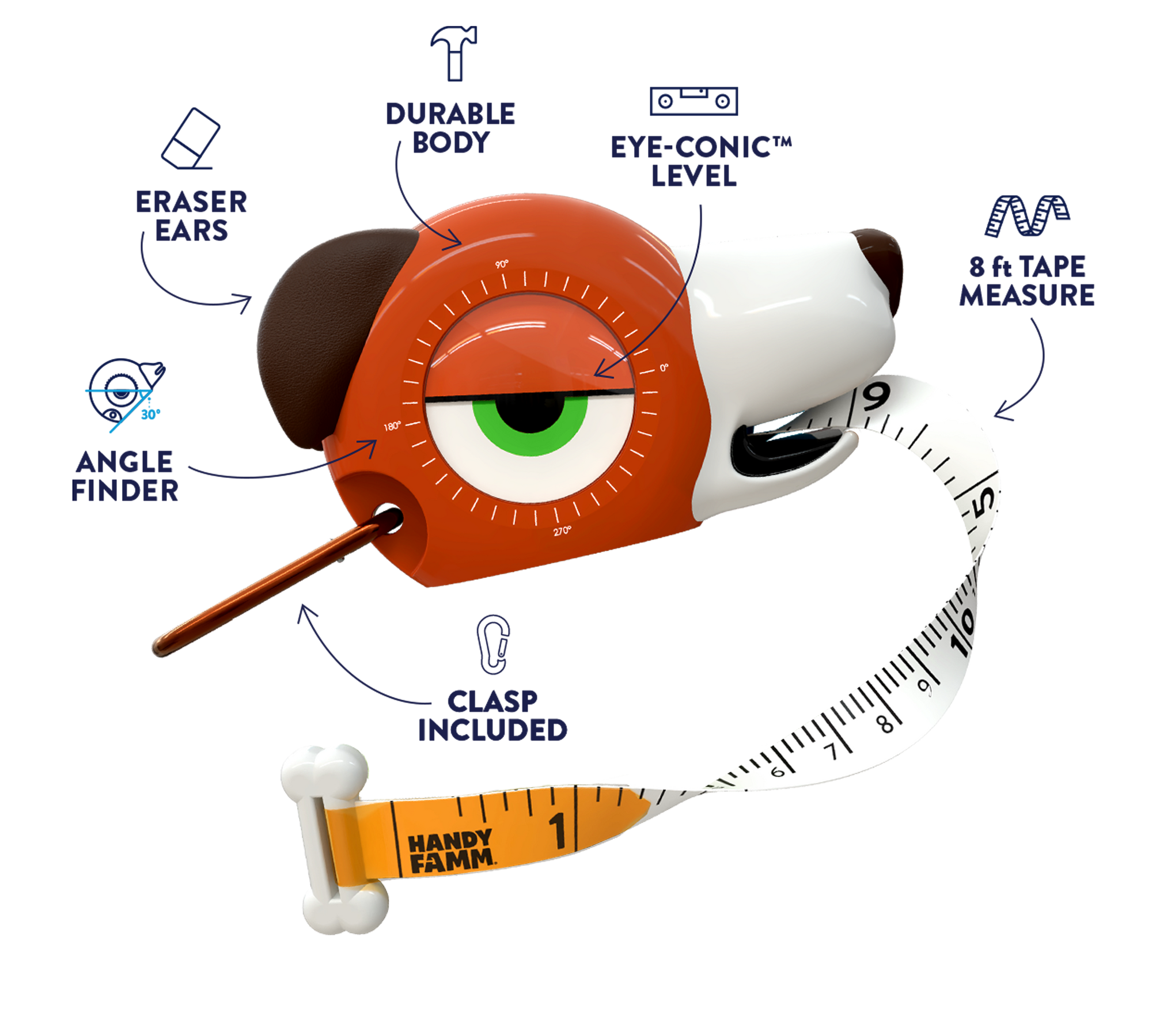 Handy Famm Fun Kids Brown Dog Tape Measure – HandyFamm