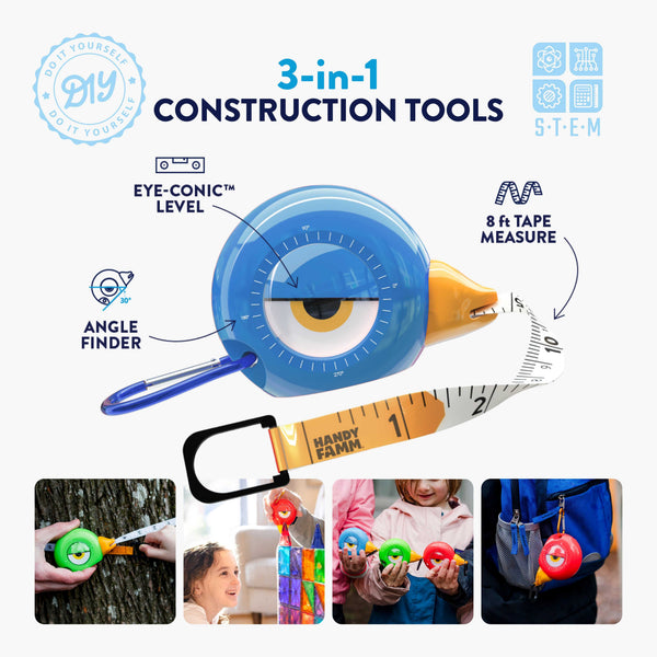 STEM Starter 3-in-1 Tool | Kids Bird Tape Measure – HandyFamm
